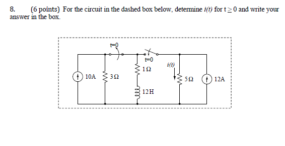 Solved 8. (6 points) For the circuit in the dashed box | Chegg.com