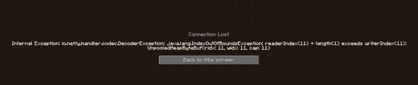 Crash - Spigot 1.8 - java.lang.IndexOutOfBoundsException: readerIndex(11) + length(1) | SpigotMC ...