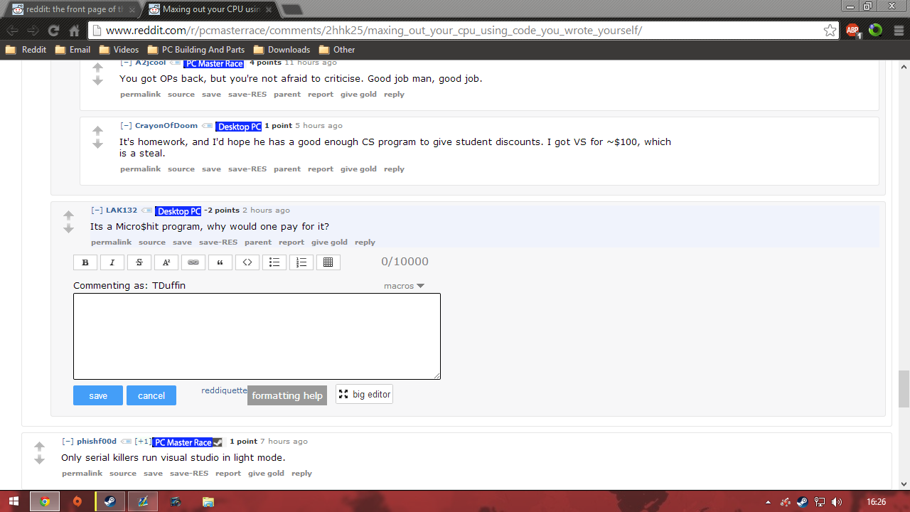 Maxing Out Your Cpu Using Code You Wrote Yourself Just Master Race Things Rpcmasterrace 