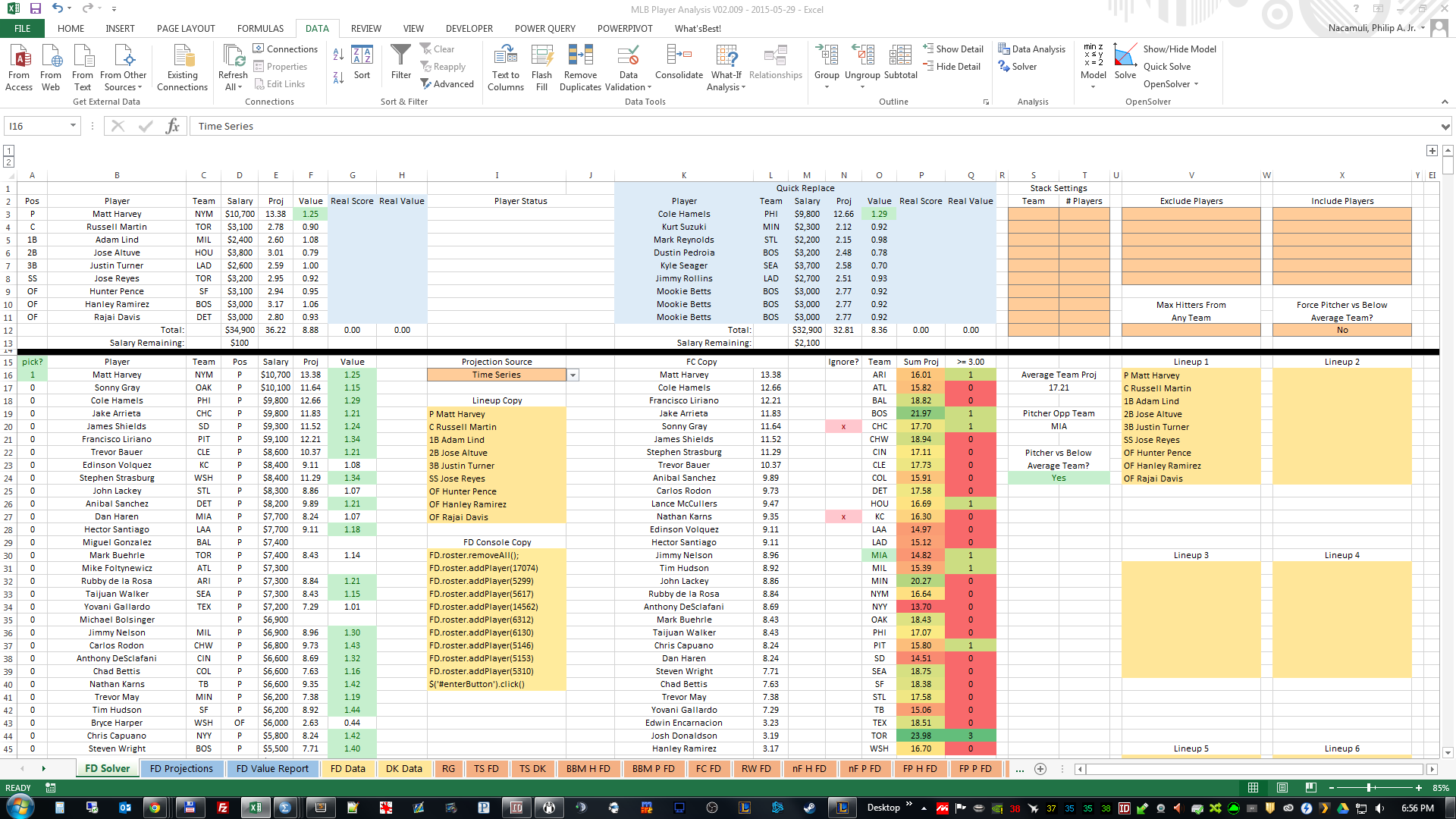 If you could have any spreadsheet for DFS what would it have? : r/dfsports