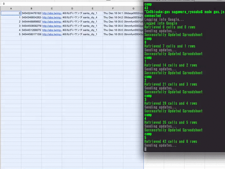 node.jsでmilkcocoaに保存してあるデータをGoogleSpreadSheetにイベントループで書き込んでみる。 #JavaScript - Qiita