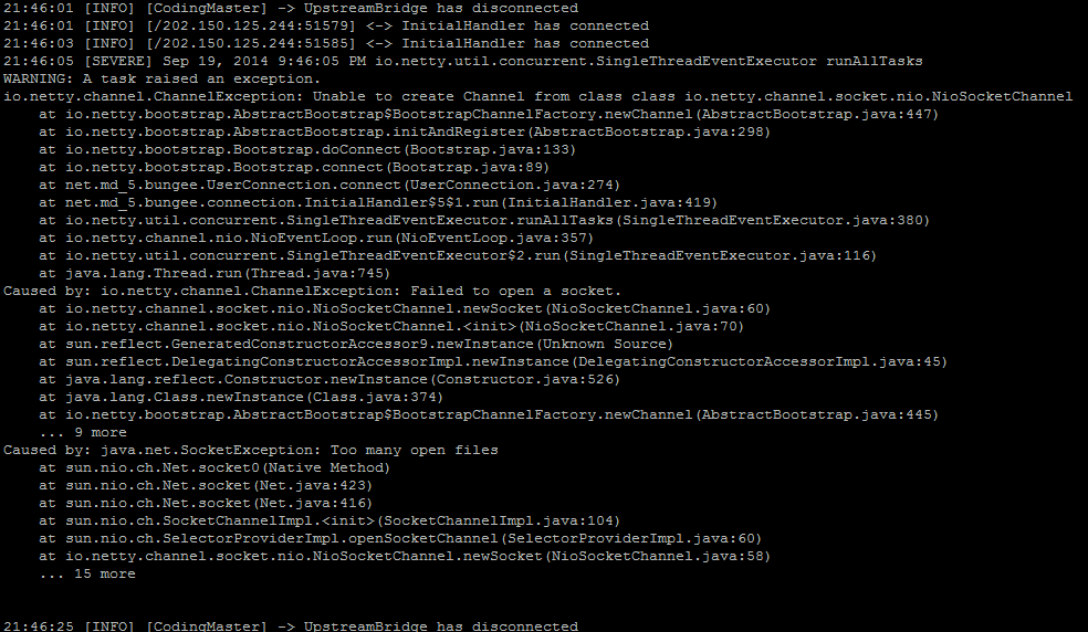 IO Netty unable to create channel from class class io.netty.channel ... IO Netty unable to create channel from class class io.netty.channel ...