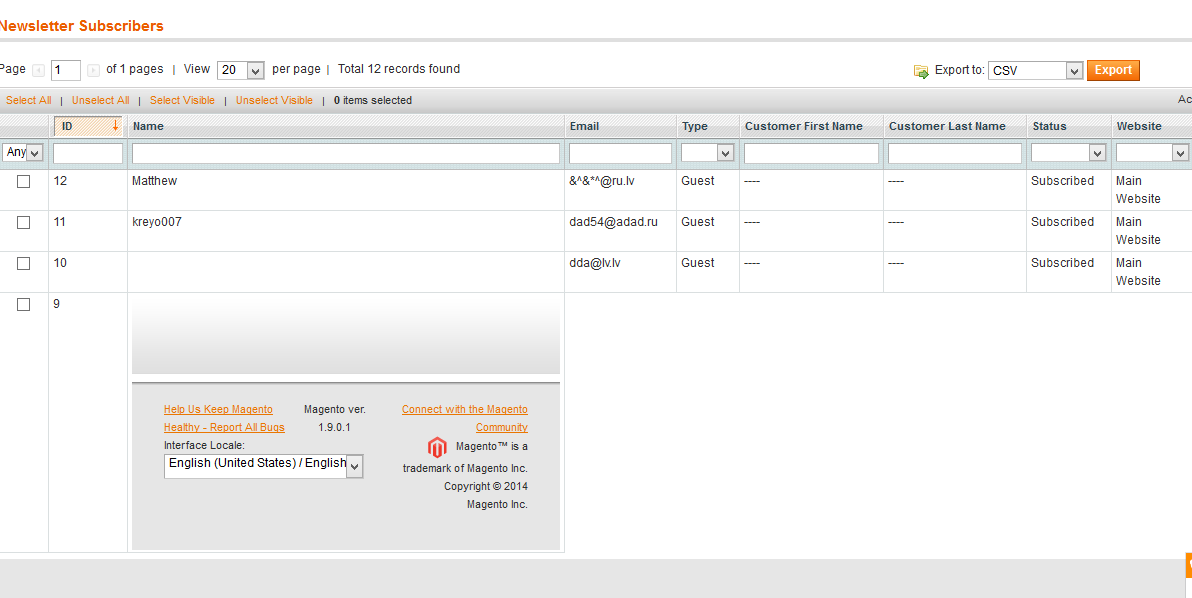 Php Newsletter Scubscriber Grid In Magento Rendered Incorrect After Adding Column Stack Overflow