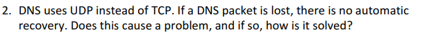 Solved 2 Dns Uses Udp Instead Of Tcp If A Dns Packet Is 3419