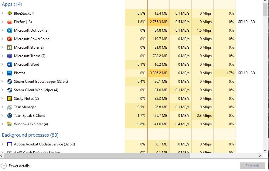 Windows Photos app takes up tons of memory. Memoy leak? : r/techsupport
