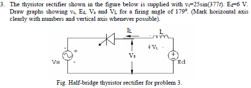 Solved 3· The thyristor rectifier shown in the figure belowr | Chegg.com
