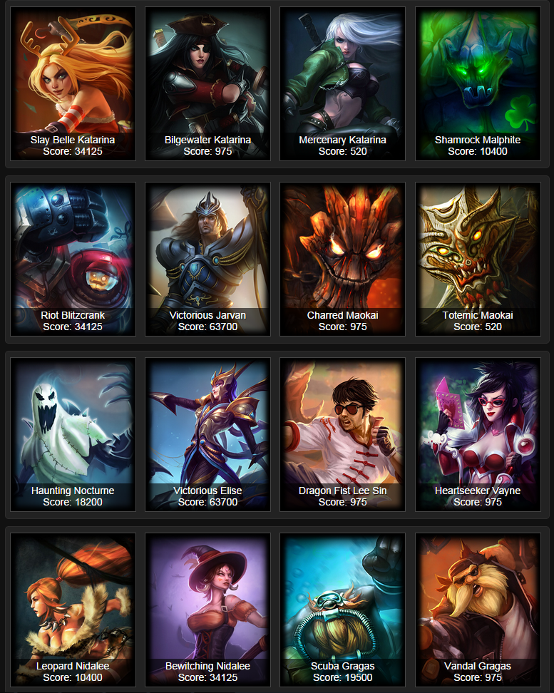 LOL plat 4 account with rare beta skins & other rare skins. 74 total ...