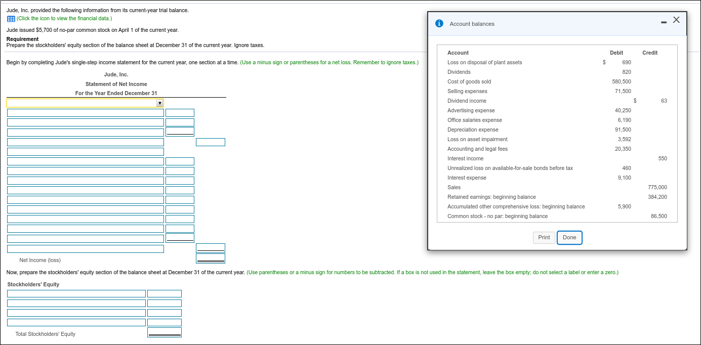 Solved Jude, Inc, provided the following information from | Chegg.com