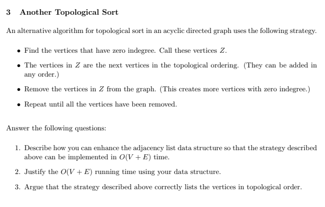 3 Another Topological Sort An Alternative Algorithm