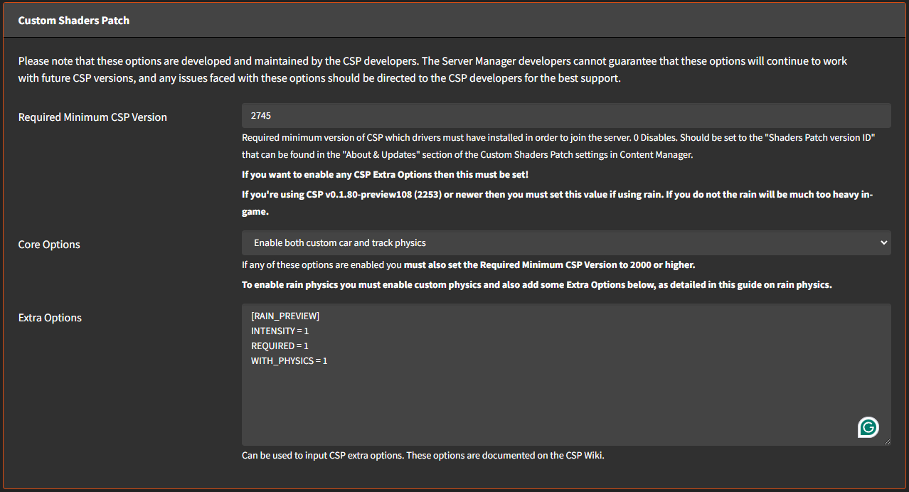 How to add Rain Weather to your Assetto Corsa dedicated game server - GTXGaming.co.uk