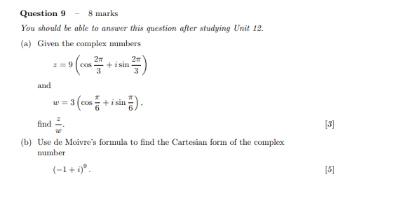 Solved Question 9 - 8 marks You should be able to answer | Chegg.com