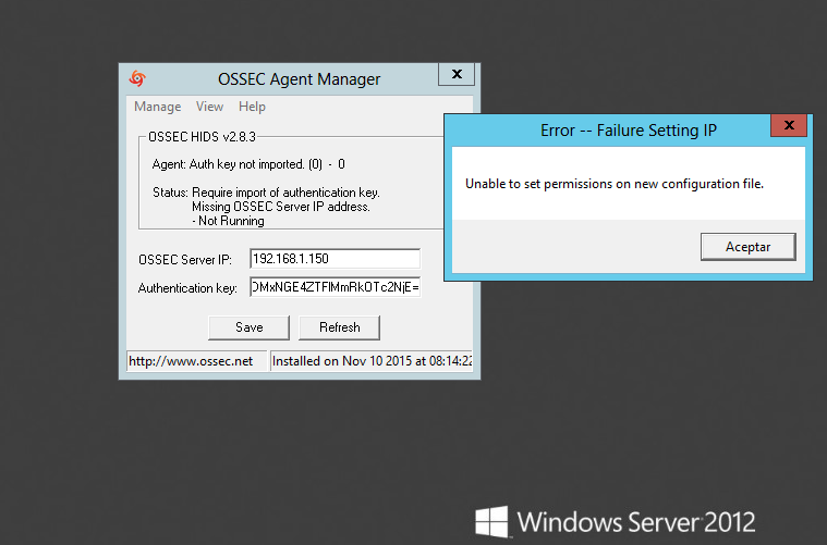 Ossec Agent 2 8 3 `problem In Windows Server 2012 · Issue 988 · Ossec Ossec Hids · Github
