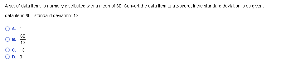 Solved A set of data items is normally distributed with a | Chegg.com