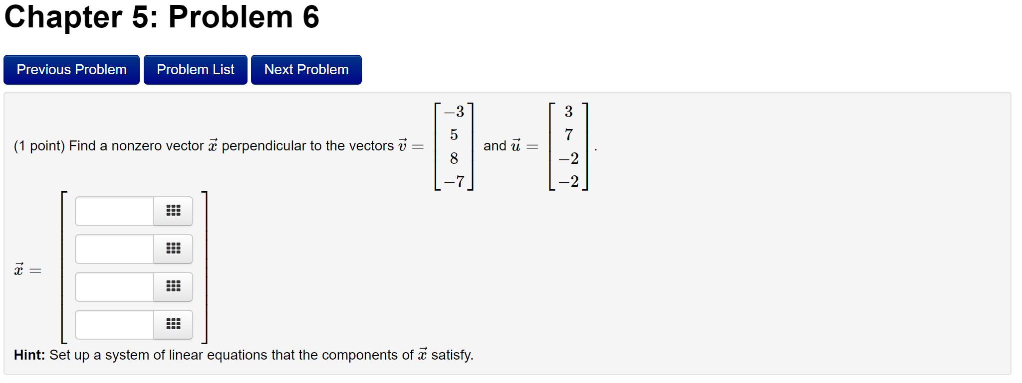 Solved Chapter 5: Problem 6 Previous Problem Problem List | Chegg.com