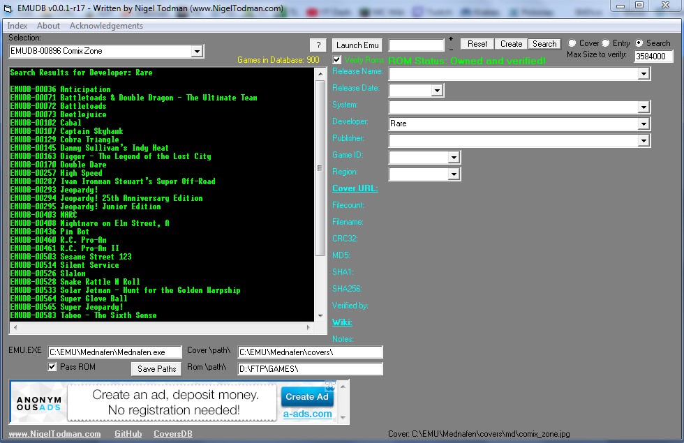 GitHub - VTSTech/EMUDB: Emulation Database - NES SNES MD PSX N64 DC PS2 ...
