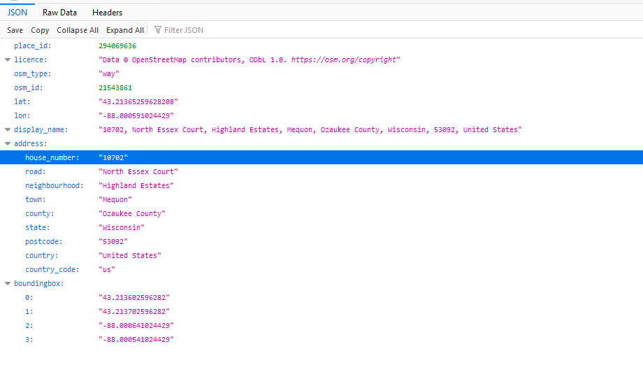 Php Nominatim Api Does Not Return House Number With Curl Request But Returns When Requested 7207