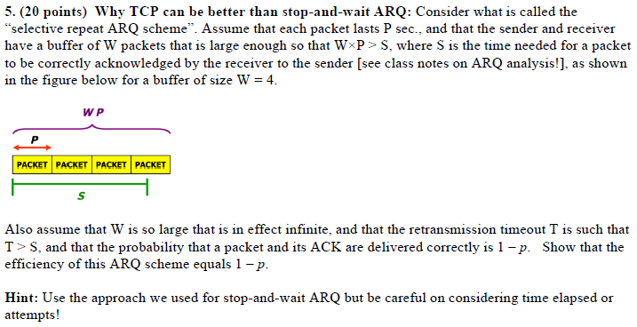 Solved Consider what is called the "selective repeat ARQ | Chegg.com