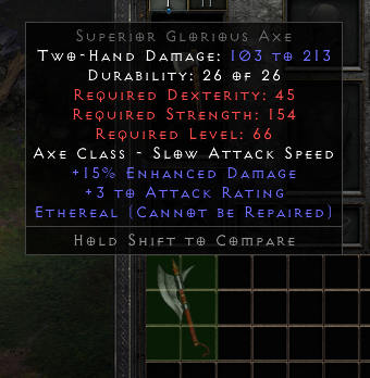 Xh23 Eth Glorious Axe Base Ed15 3ar 0s - Topic - d2jsp