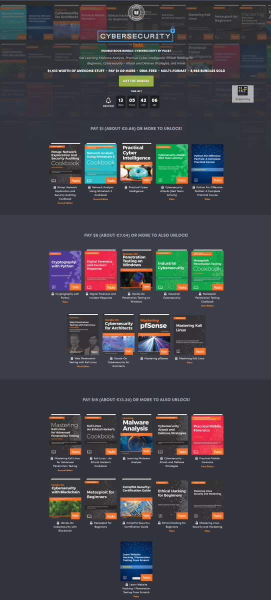 [Conjunta Humble Bundle Books] Cybersecurity by Packt - Forocoches