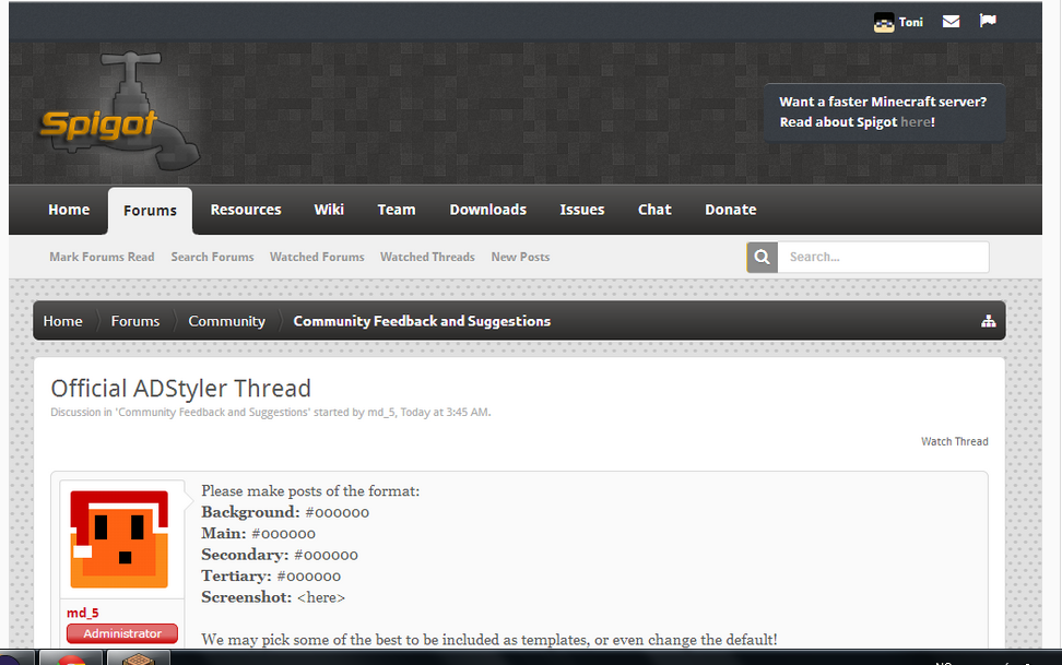How do you change spigot theme (Background) | SpigotMC - High ...