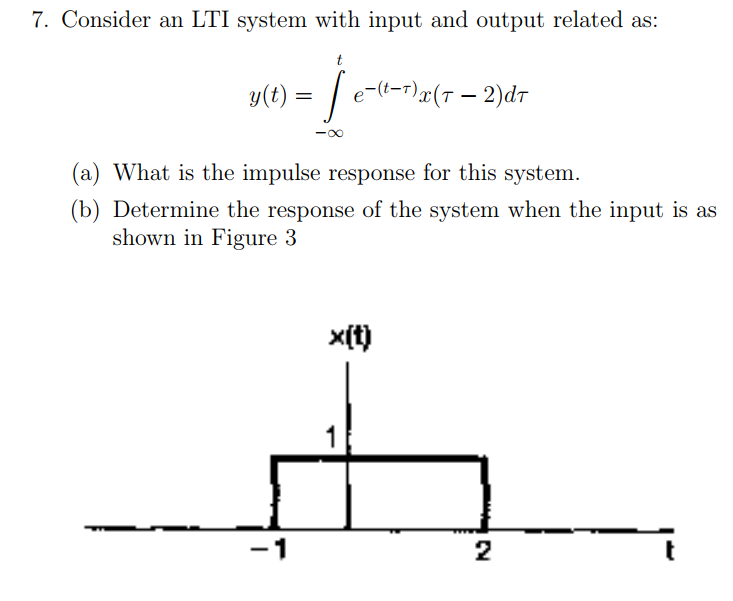 Solved 7 Consider An Lti System With Input And Output 