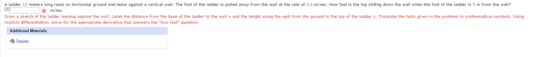 Solved A ladder 13 meters long rests on horizontal ground | Chegg.com