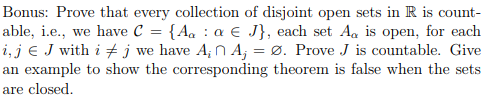 Solved Prove that every collection of disjoint open sets in | Chegg.com