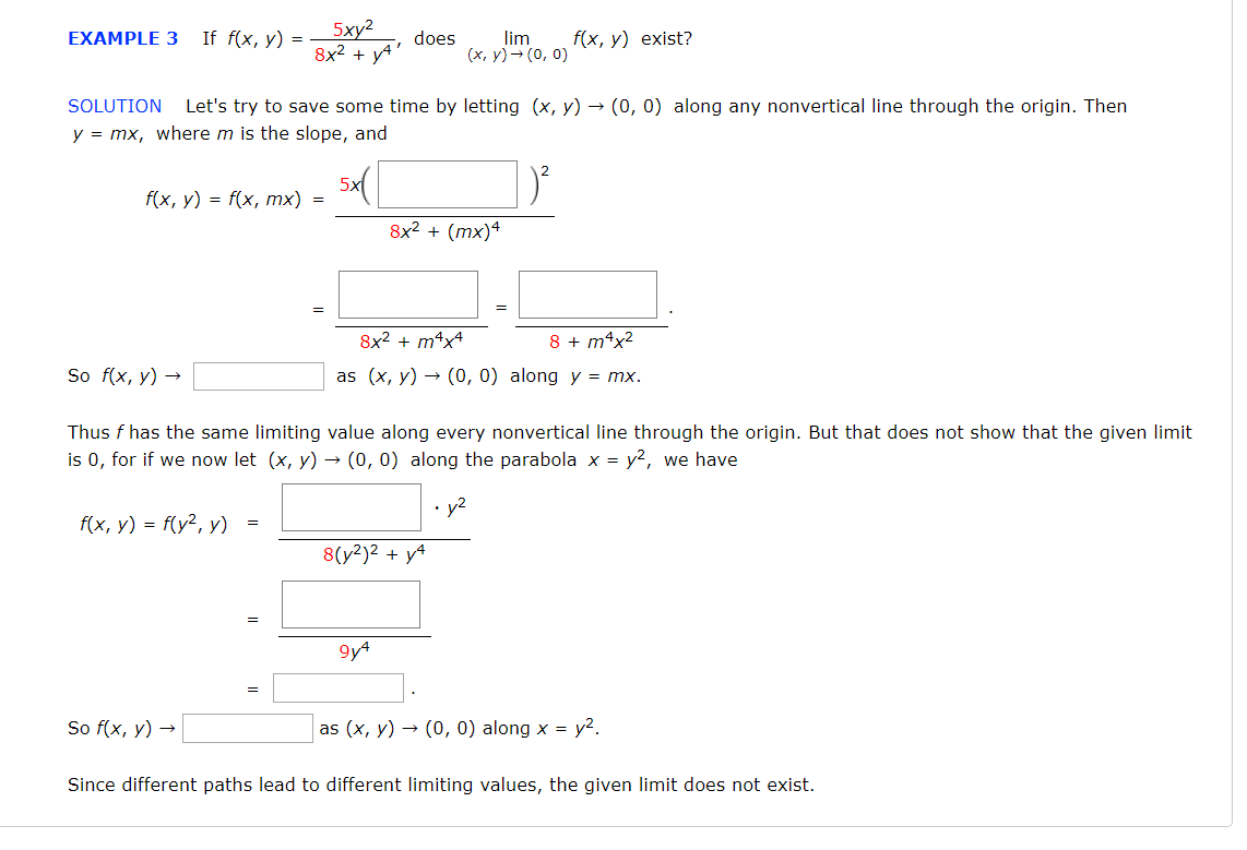 Solved EXAMPLE 3 If fx,y) 5xy- , does . lim , f(x,y) exist? | Chegg.com