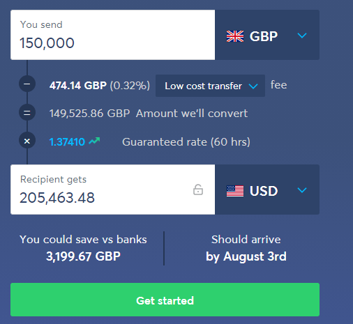 Confirming if there are any issues with a GBP 150k+ transfer from US to ...