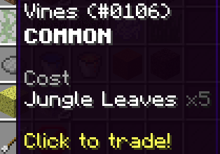 Is there a location to get vines from?. | Hypixel Forums