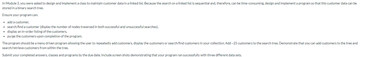 Solved In Module 3, you were asked to design and implement a | Chegg.com