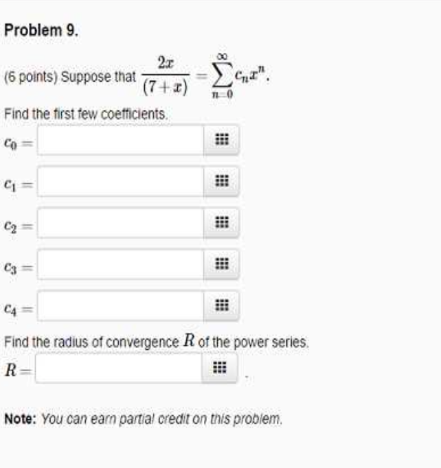 Solved Problem 9. (6 points) Suppose that (7 (7+x) 0 Find | Chegg.com