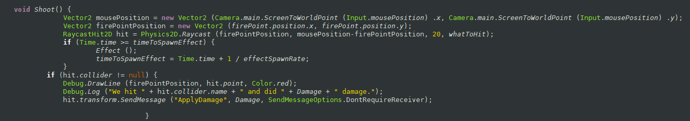 Raycast shooting instant : r/Unity2D