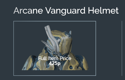 Multiple Arcane Helmets on sale! - PC: Trading Post - Warframe Forums