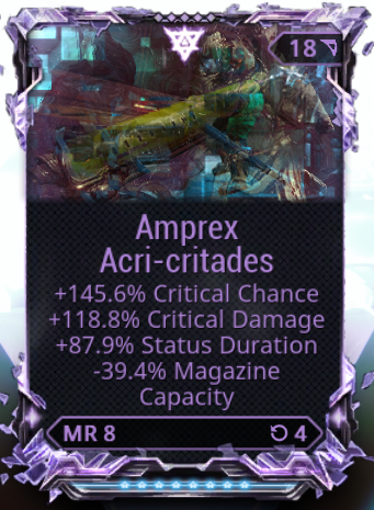 WTS Decent amprex and dual toxocyst rivens - Trading Post - Warframe Forums
