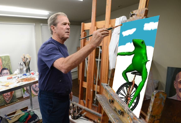 PsBattle: George W. Bush painting a portrait : r/photoshopbattles
