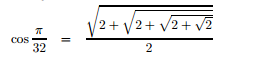 Solved Cos pi/32 = square root 2 + square root 2 + square | Chegg.com