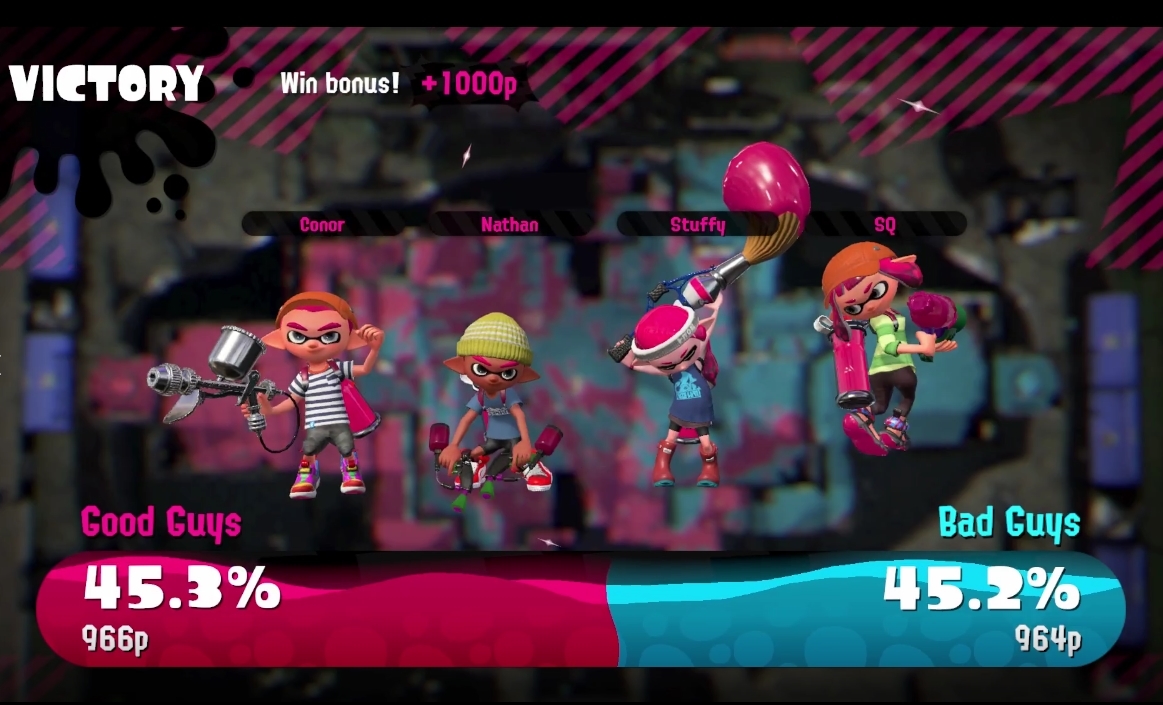 Won by the skin of my teeth! : r/splatoon