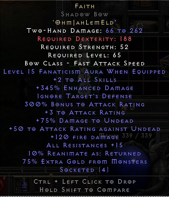 Insane Faith Shadow Bow Here! - Topic - d2jsp