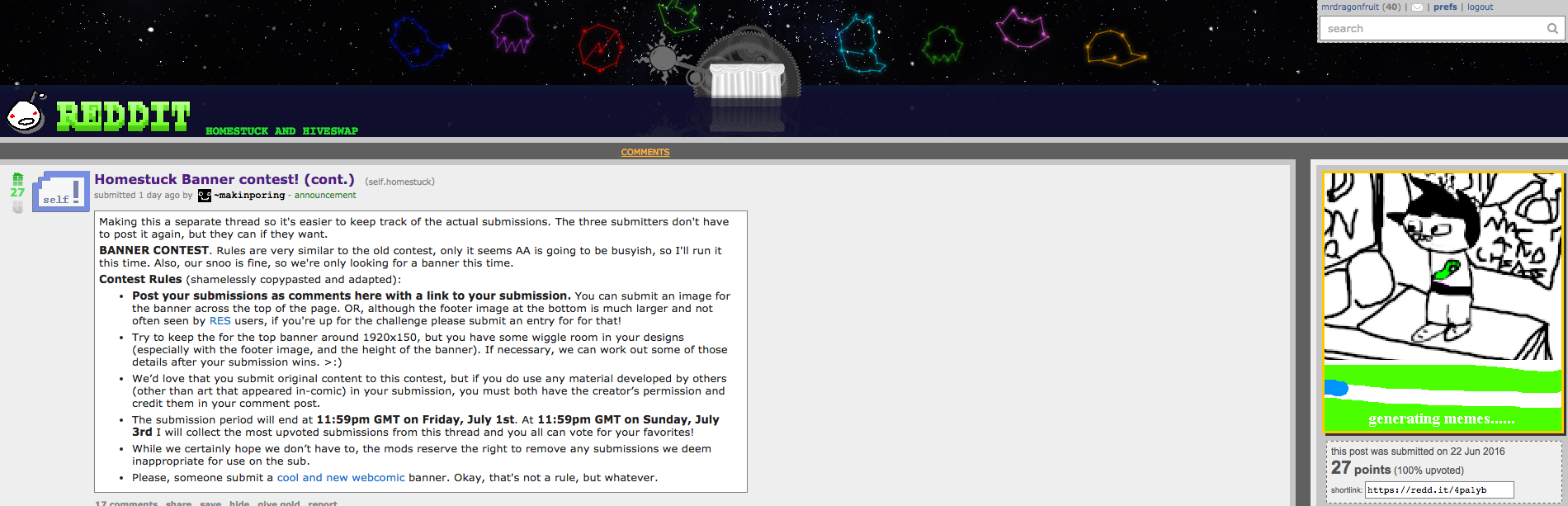 Homestuck Banner contest! (cont.) : r/homestuck