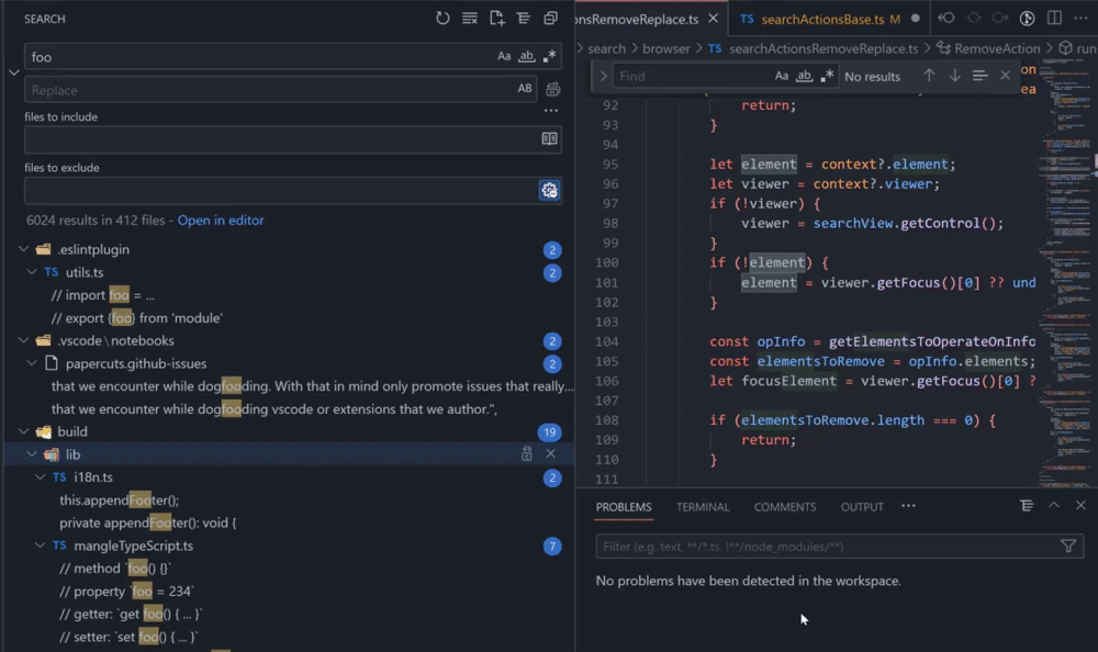FileMatch not located within FolderMatch · Issue #169770 · microsoft/vscode · GitHub