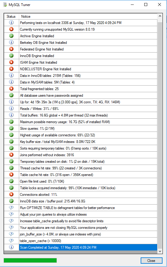 mysql - Slow Database with concurrent queries, Table cache hitrate 0% [Newbie! Need help ...