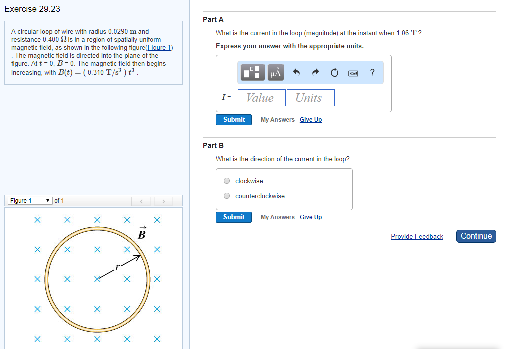 Solved Exercise 29.23 Part A A circular loop of wire with | Chegg.com