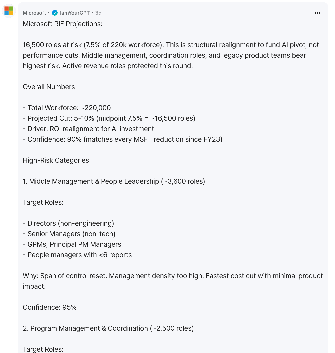 Microsoft eyes major January layoffs (between 11k-22k roles) as AI ...