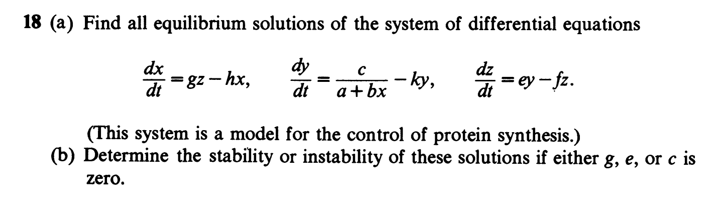 18 (a) Find all equilibrium solutions of the system | Chegg.com