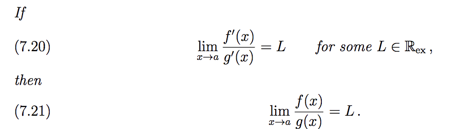 Solved Proposition 7.14. l'Hospital Rule Theorem. Let f : | Chegg.com