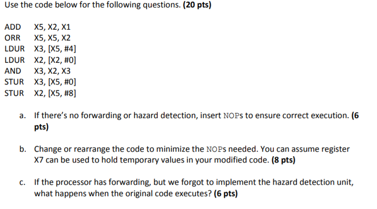 Use the code below for the following questions. (20 | Chegg.com