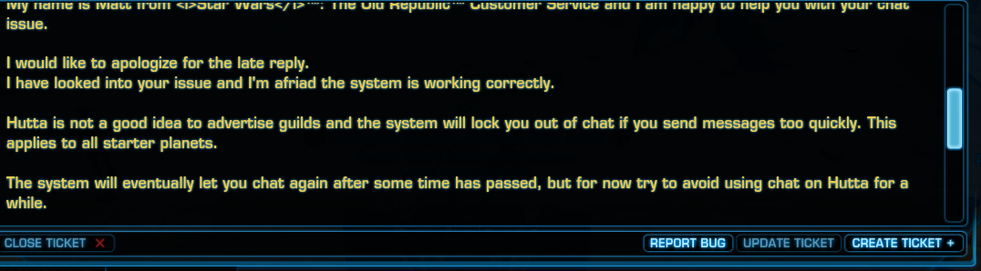 HUTTA General CHAT - Bug Reports - SWTOR | Forums