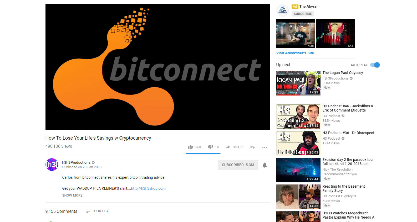 This advert i got from your bitconnect video : r/h3h3productions
