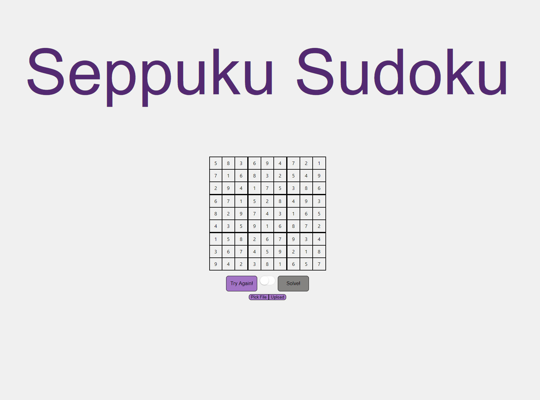 GitHub - cameronkinsella/seppuku-sudoku: Sudoku solver using image recognition